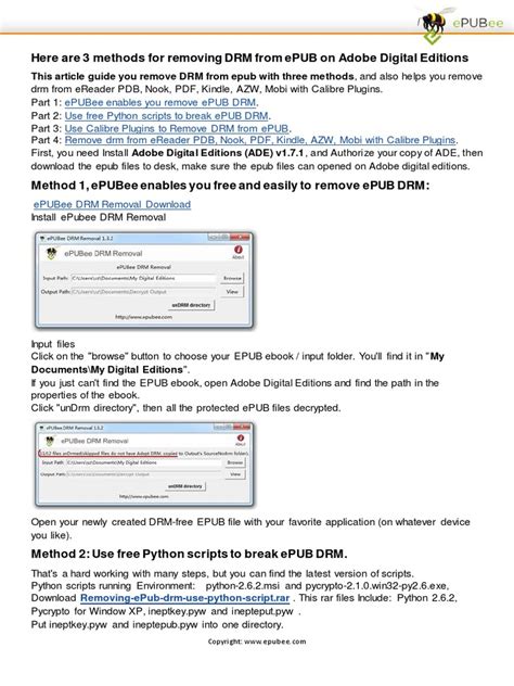 Three Methods For Removing Drm From Epub On Adobe Digital Editions Pdf Digital Rights