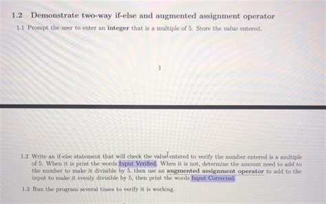 Solved 12 Demonstrate Two Way If Else And Augmented