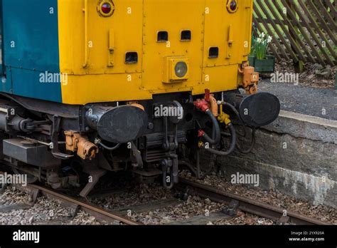 Closeup Of The Bufferbeam Pipework On A Preserved Class 31 Diesel Locomotive Showing The Closeup Of The Bufferbeam Pipework On A Preserved Class 31 Diesel Locomotive Showing The