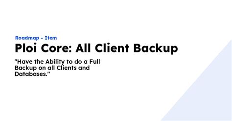 Ploi Core All Client Backup Ploi Roadmap