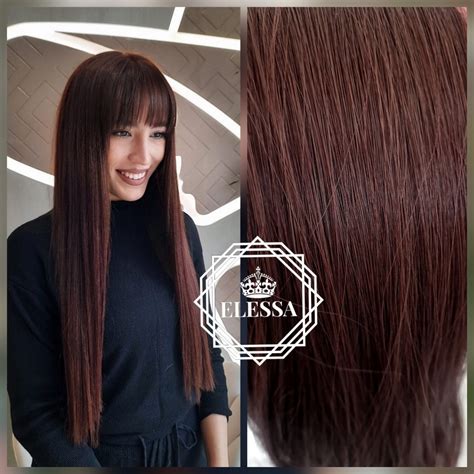 ТОП Екстеншън V образен модел Бутикова Серия Цвят Махагоново Натурално Кафяв с Клипс Кафяви