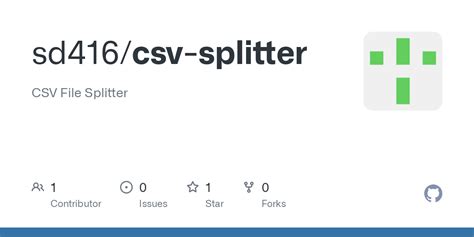 Github Sd416csv Splitter Csv File Splitter