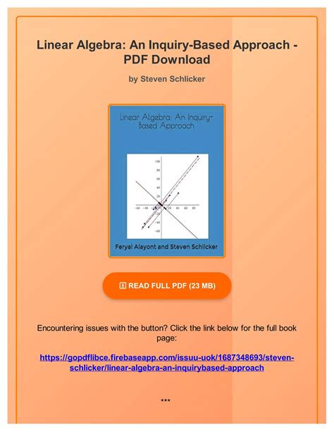 Ebook Linear Algebra An Inquiry Based Approach By Steven Schlicker By