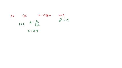 Solved Metallic Copper Crystallizes In A Face Centered Cubic Lattice With One Cu Atom Per