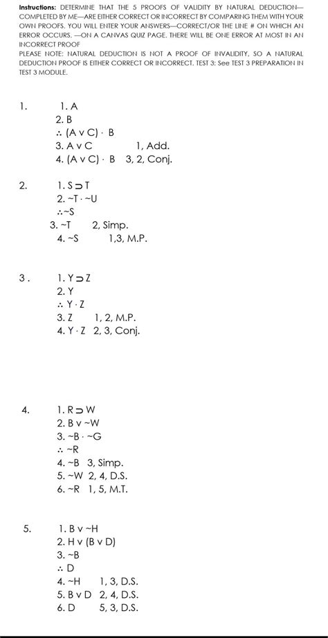 Instructions DETERMINE THAT THE PROOFS OF VALIDITY Chegg