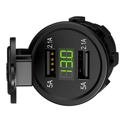 Taffware Usb Charger Motor 2 Port 42a With Led Display Voltmeter Y451 Black