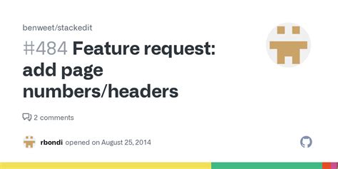 Feature Request Add Page Numbersheaders · Issue 484 · Benweetstackedit · Github