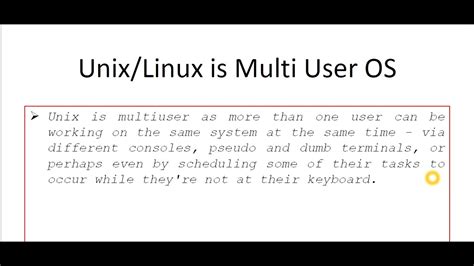 why linux known is as multi user operating system youtube