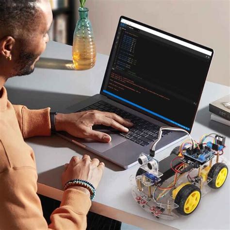 Obstacle Avoid Smart Robot Car Kit Using Ultrasonic And Ir Sensor With