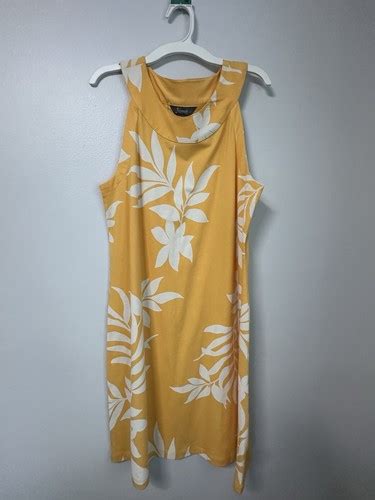 Natural Reflections Womens Vintage Yellow White Floral Summer Dress Sz