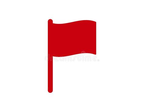 Red Flag Icon On White Background For Alerts And Notifications Stock