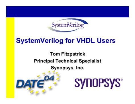 Pdf Systemverilog For Vhdl Users