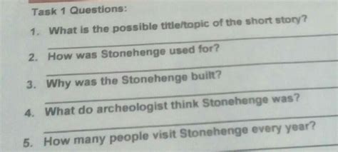 Task1 Questions 1 What Is The Possible Titletopic Of The Short Story