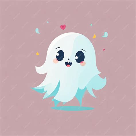Premium Ai Image Animation Style Vector Illustration Of A Cute Ghost Flat Stylized