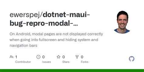github ewerspej dotnet maui bug repro modal fullscreen on android
