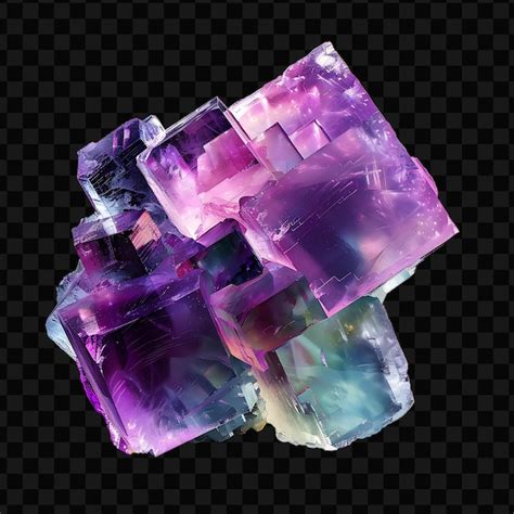 Premium Psd Fluorite Crystal With Cubic Shape In Various Colors And