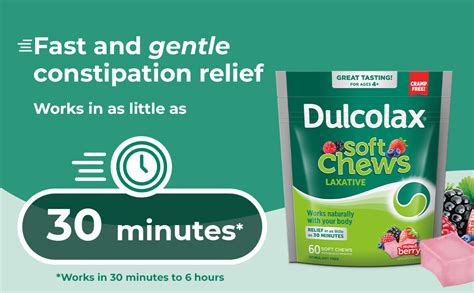 Dulcolax Saline Laxative Soft Chews Gentle Constipation Relief Mixed Berry Flavor
