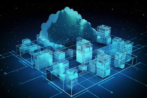 Cloud Computing Data Center Conceptual Illustration Generative Ai