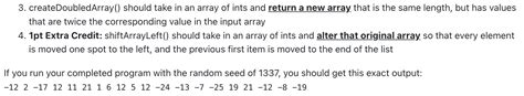 Solved CreateDoubledArray Should Take In An Array Of Chegg