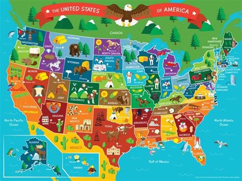 Smithsonian Young Explorers 50 States Puzzle Book Colorful Map Of