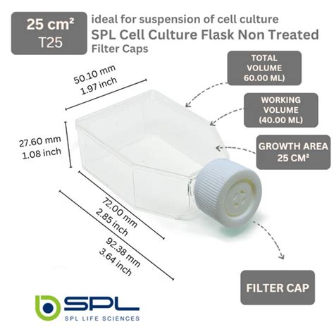 Spl Cell Culture Flask 25 Cm² T25 Filter Cap Treated Sterile 200 Case Pro Lab Supply Corp