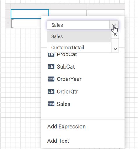 assign data to tablix data region web report designer