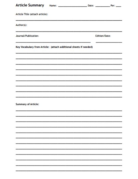 Summary Writing Template Printable Word Searches