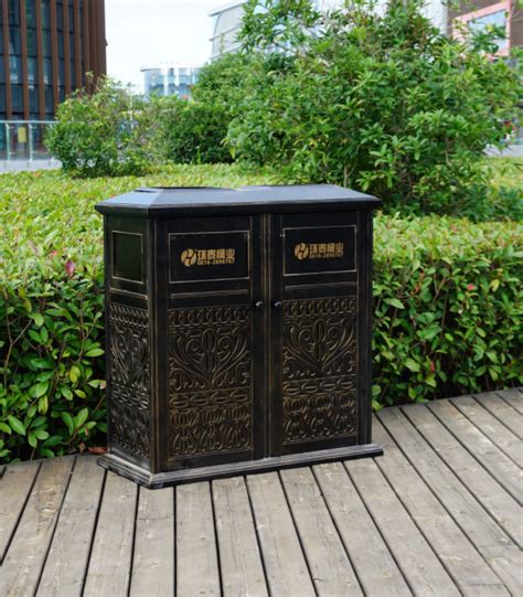 批发户外铸铝分类垃圾桶ht Gz4380 提供户外钢制垃圾桶图片 参数 报价 环泰桶业