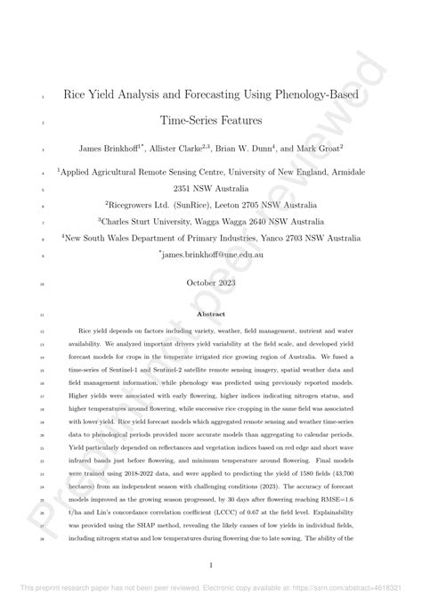 Pdf Rice Yield Analysis And Forecasting Using Phenology Based Time