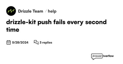 Drizzle Kit Push Fails Every Second Time Drizzle Team