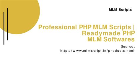 Ppt Php Mlm Scripts Readymade Php Mlm Softwares Mlm Script