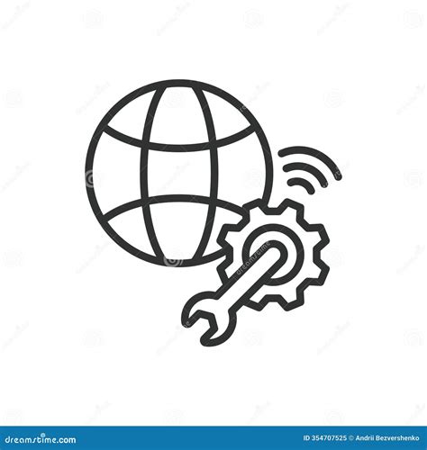Coding And Programming Line Art Thin Icons Cartoon Vector