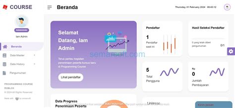 Download Aplikasi Pendaftaran Kursus Berbasis Web Semarsoft