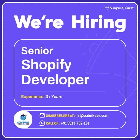 Coderkube Technologies On Linkedin Shopifydeveloper Surat Wearehiring Joinourteam