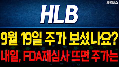 Hlb 주가 전망 오늘 캔들이 특별한 이유 그리고 내일 리보세라닙 Fda 재심사 소식과 목표주가를 확실히 말씀 드립니다 Youtube