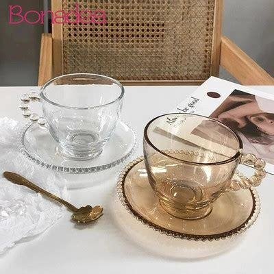 Badu.bg Чаши за кафе с дръжка от френски мъниста Творчески лате Мляко ...