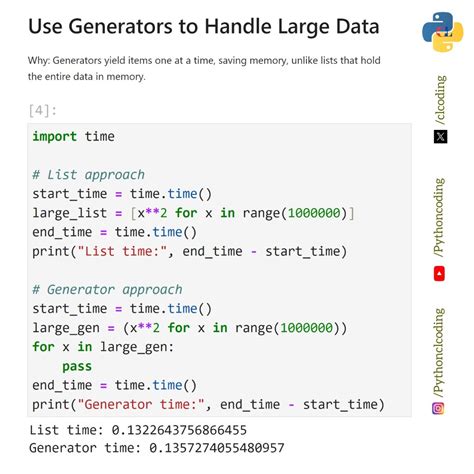 use generators to handle large data