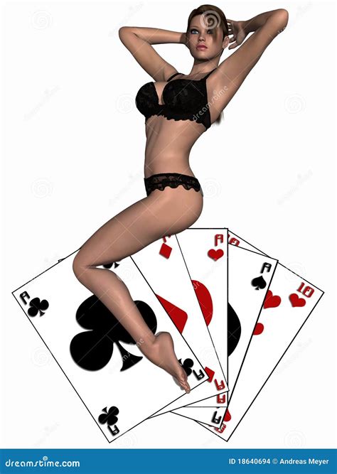 Girl Playing With Cards Stock Illustration Illustration Of Posing 18640694