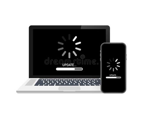 system software update data update or synchronize with progress bar on
