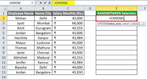 choose formula in excel how to use choose formula
