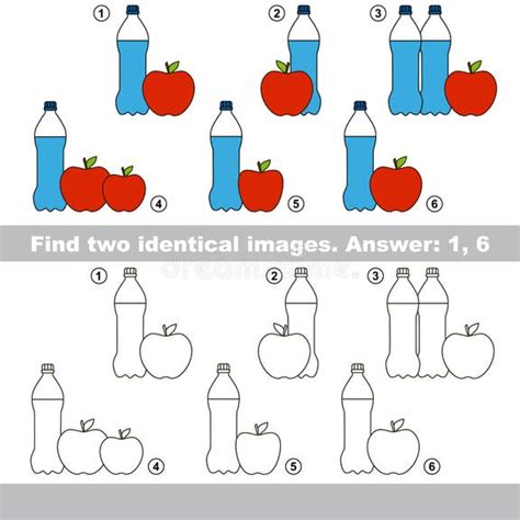 Visual Game Find Hidden Couple Of Objects Stock Vector Illustration