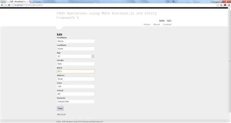 Complete Crud Operations In Mvc 4 Using Entity Framework 5 Without Writing Code
