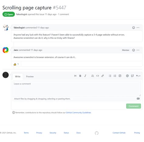 Scrolling Page Capture · Issue 5447 · Sharexsharex · Github