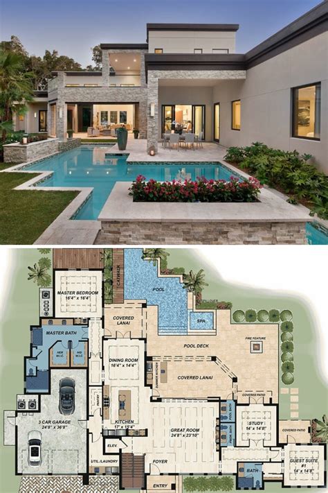 Modern House Plans With Pool House Plans