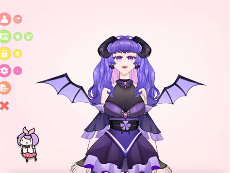 Ready To Use Premade Full Body Vtuber Purple Devil Girl Fully Designed