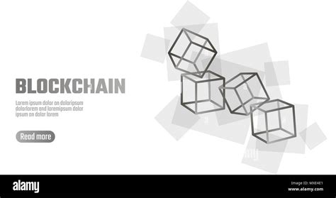 Blockchain Cube Chain Symbol On Square Code Big Data Flow Information