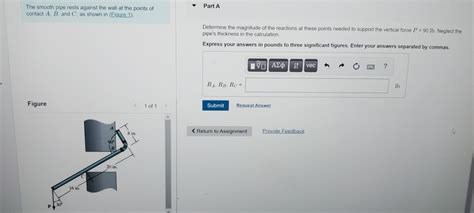 Solved The Smooth Pipe Rests Against The Wall At The Points