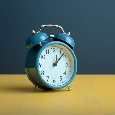 Premium Ai Image Blue Alarm Clock Without Text Or Numbers