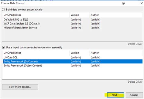 linqpad 4 system data linq table does not contain a definition for