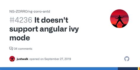 It Doesnt Support Angular Ivy Mode · Issue 4236 · Ng Zorrong Zorro